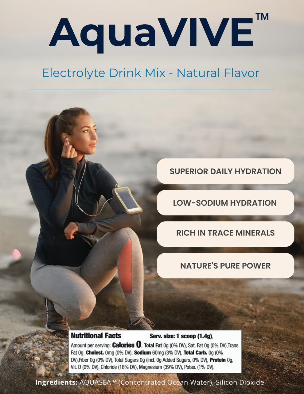 Electrolyte Hydration Powder Unflavored Drink Mix – AquaVIVE™